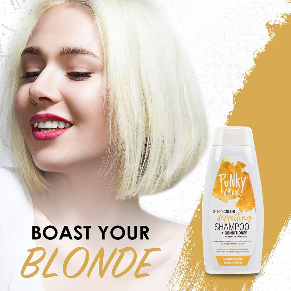 Punky Colour Blondetastic 3-IN-1 Color Depositing Shampoo + Conditione ...
