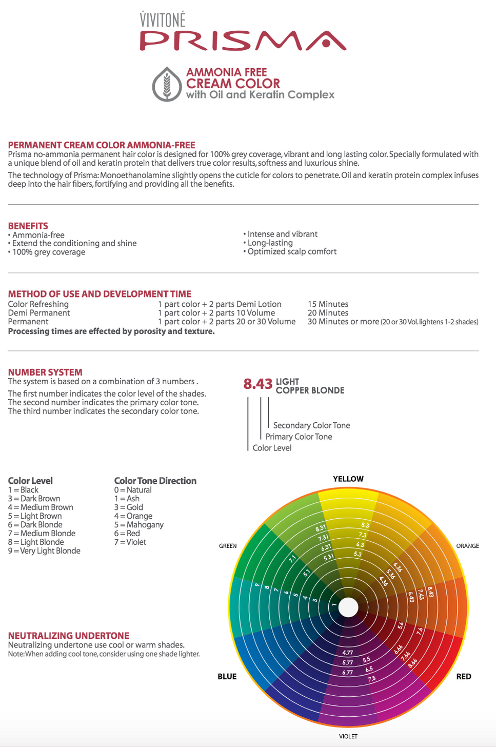 Prisma Permanent Cream Hair Color by Vivitone 2oz. (Ammonia Free) — Han ...